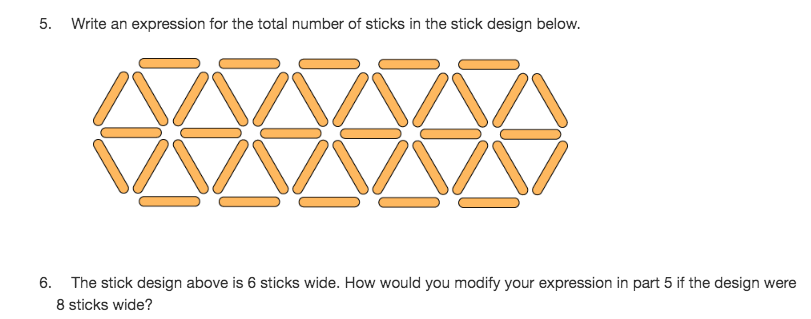 Solved 5. Write an expression for the total number of sticks | Chegg.com
