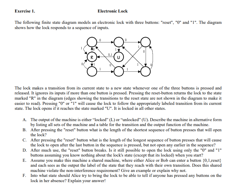 Solved The following finite state diagram models an | Chegg.com