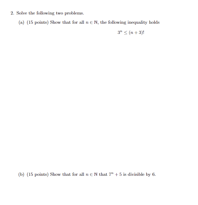 Solved 2. Solve the following two problems. (a) (15 points) | Chegg.com Solved 2. Solve the following two problems. (a) (15 points) | Chegg.com