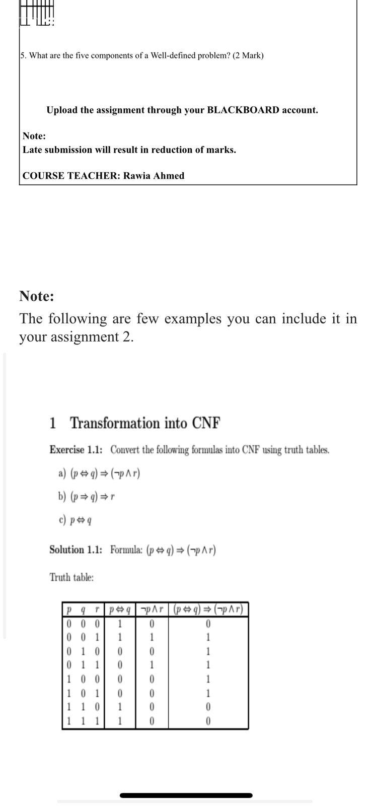 Solved 1 Transformation into CNF Exercise 1.1: Convert the | Chegg.com
