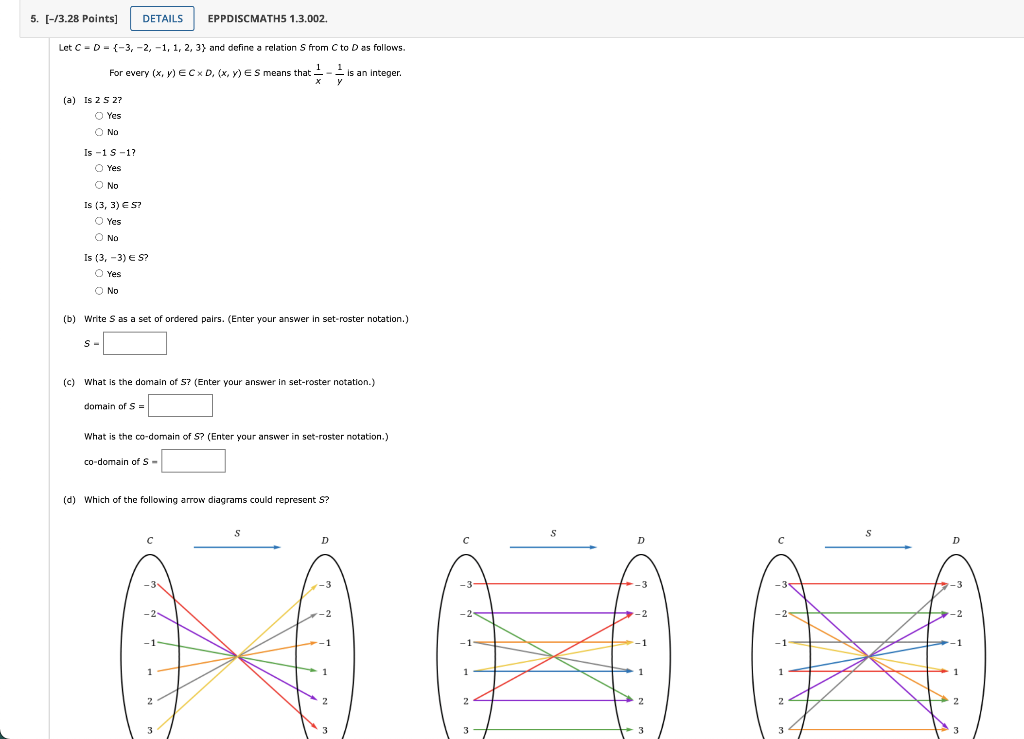 Solved 5. (-13.28 Points) DETAILS EPPDISCMATH5 1.3.002. Let | Chegg.com