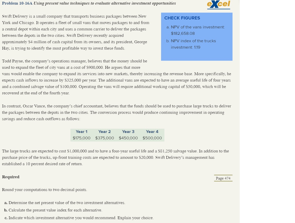 Solved Problem 10-16A Using present value techmiques to | Chegg.com