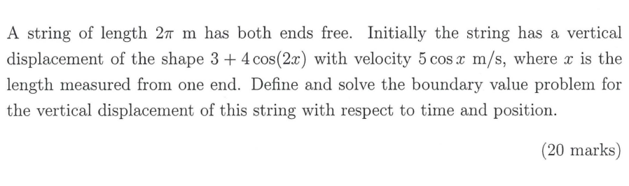 Solved A string of length 27 m has both ends free. Initially | Chegg.com