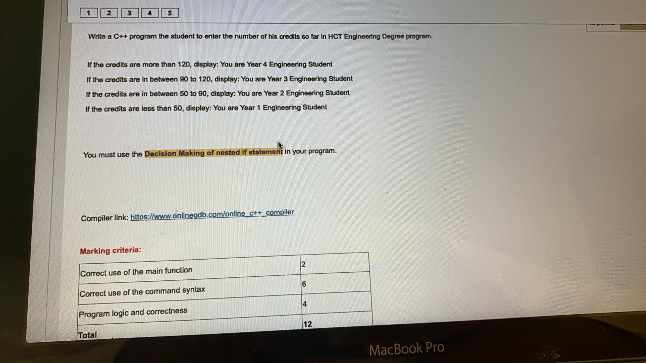 Solved 2 3 4 Write a C++ program the student to enter the | Chegg.com