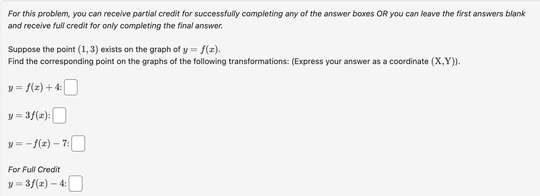 Solved For this problem, you can receive partial credit for | Chegg.com