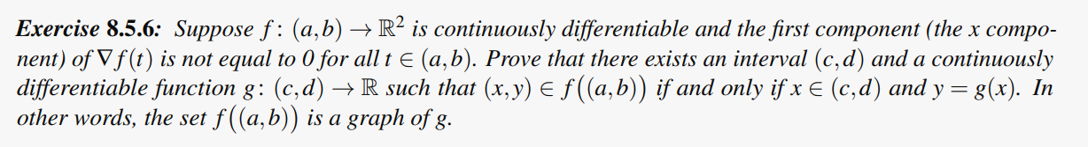 Solved Exercise 8.5.6: Suppose f:(a,b)→R2 is continuously | Chegg.com