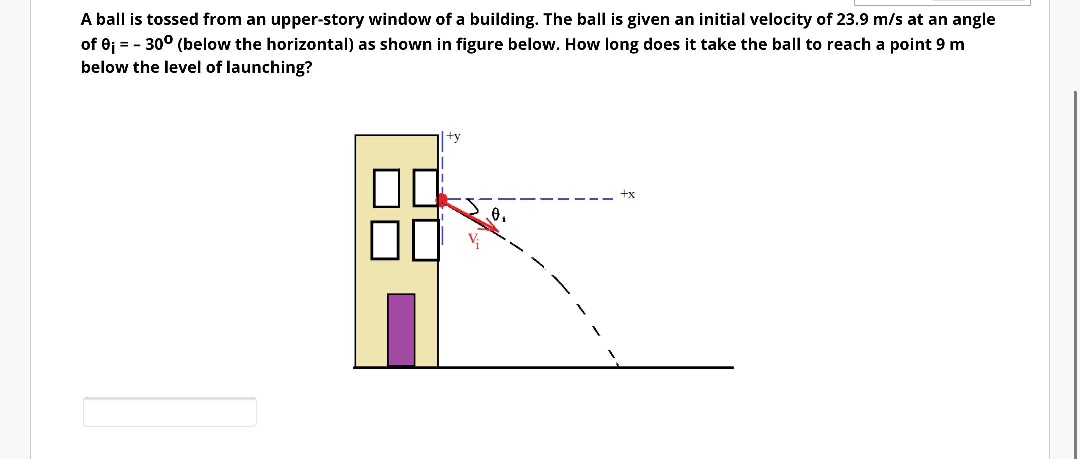 Solved A ball is tossed from an upper-story window of a | Chegg.com