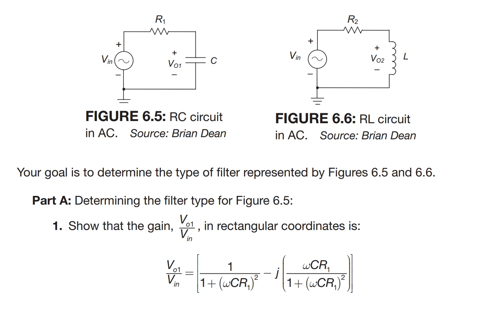 FIGURE 6.5: RC circuit in AC. Source: Brian Dean | Chegg.com