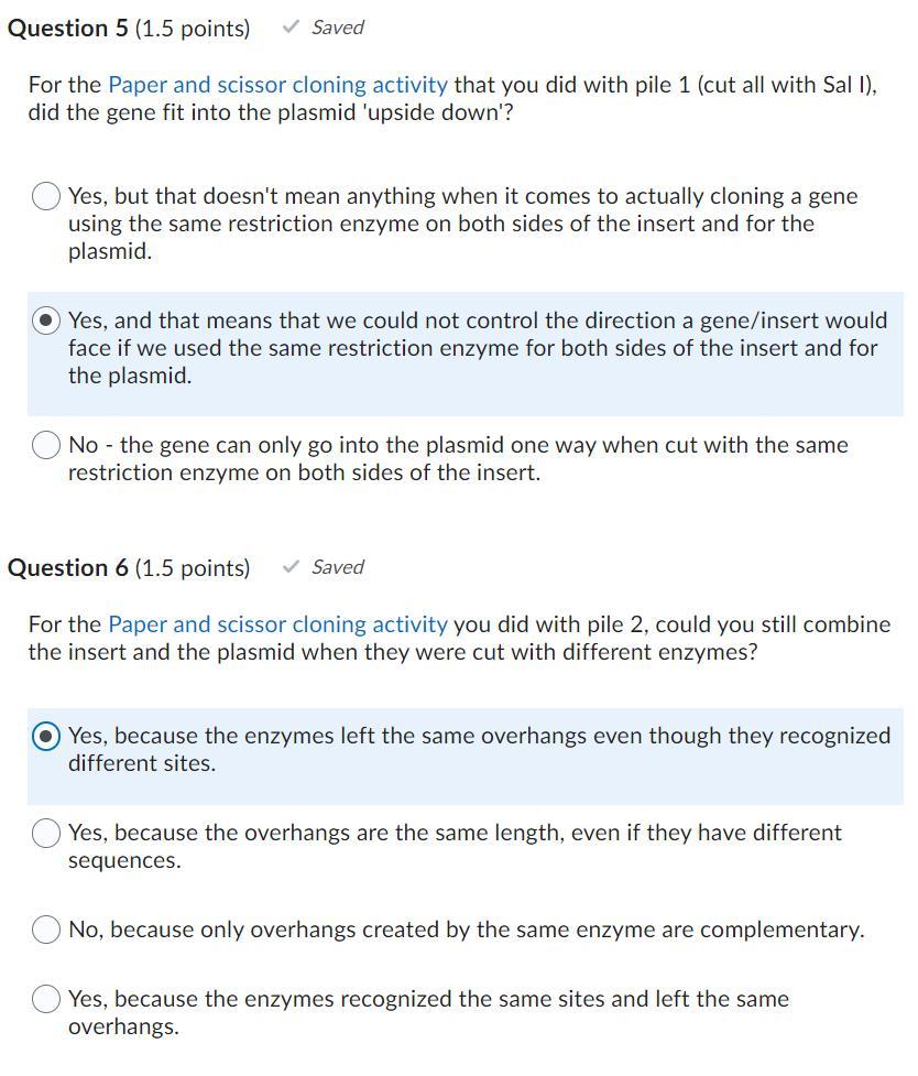 For the Paper and scissor cloning activity that you | Chegg.com