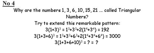 Solved No 4 Why are the numbers 1,3,6, 10, 15, 21 ... called | Chegg.com