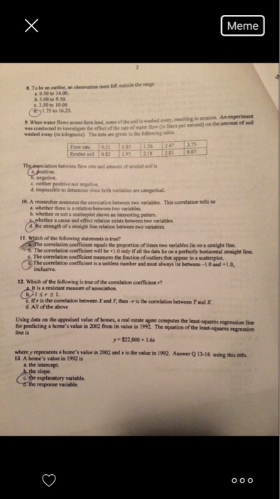 Solved Meme & To be an outlier, an observation must outside | Chegg.com