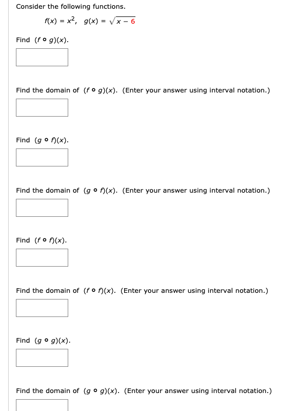 Solved Consider the following functions. f(x) = x2, g(x) = x | Chegg.com