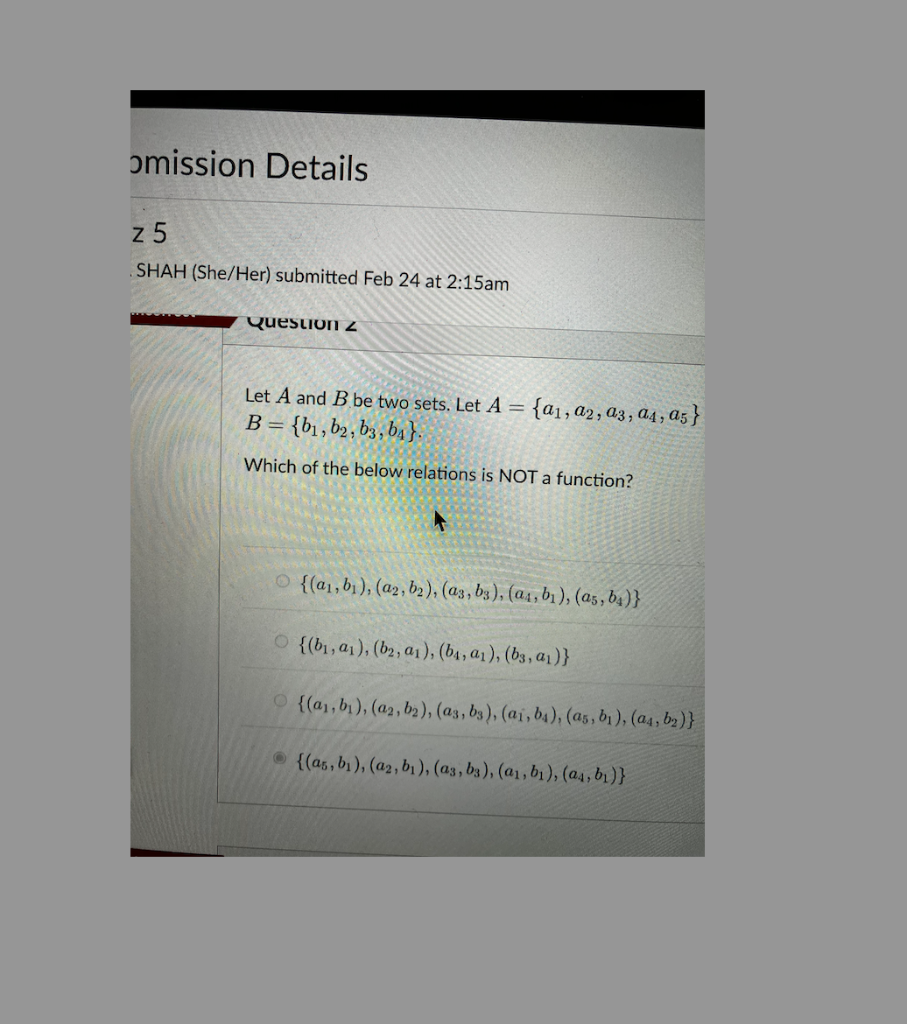 Solved Let A and B be two sets. Let A={a1,a2,a3,a4,a5} | Chegg.com