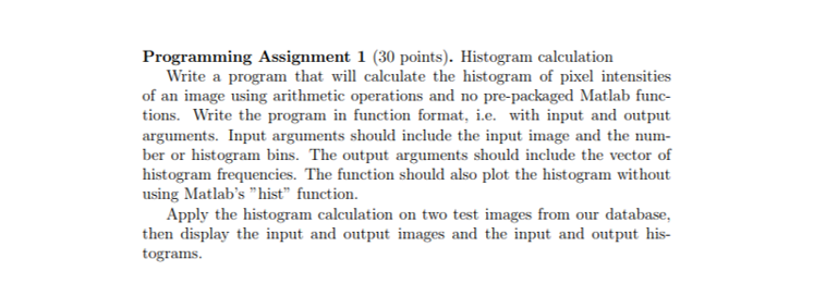 Solved Programming Assignment 1 (30 points). Histogram | Chegg.com