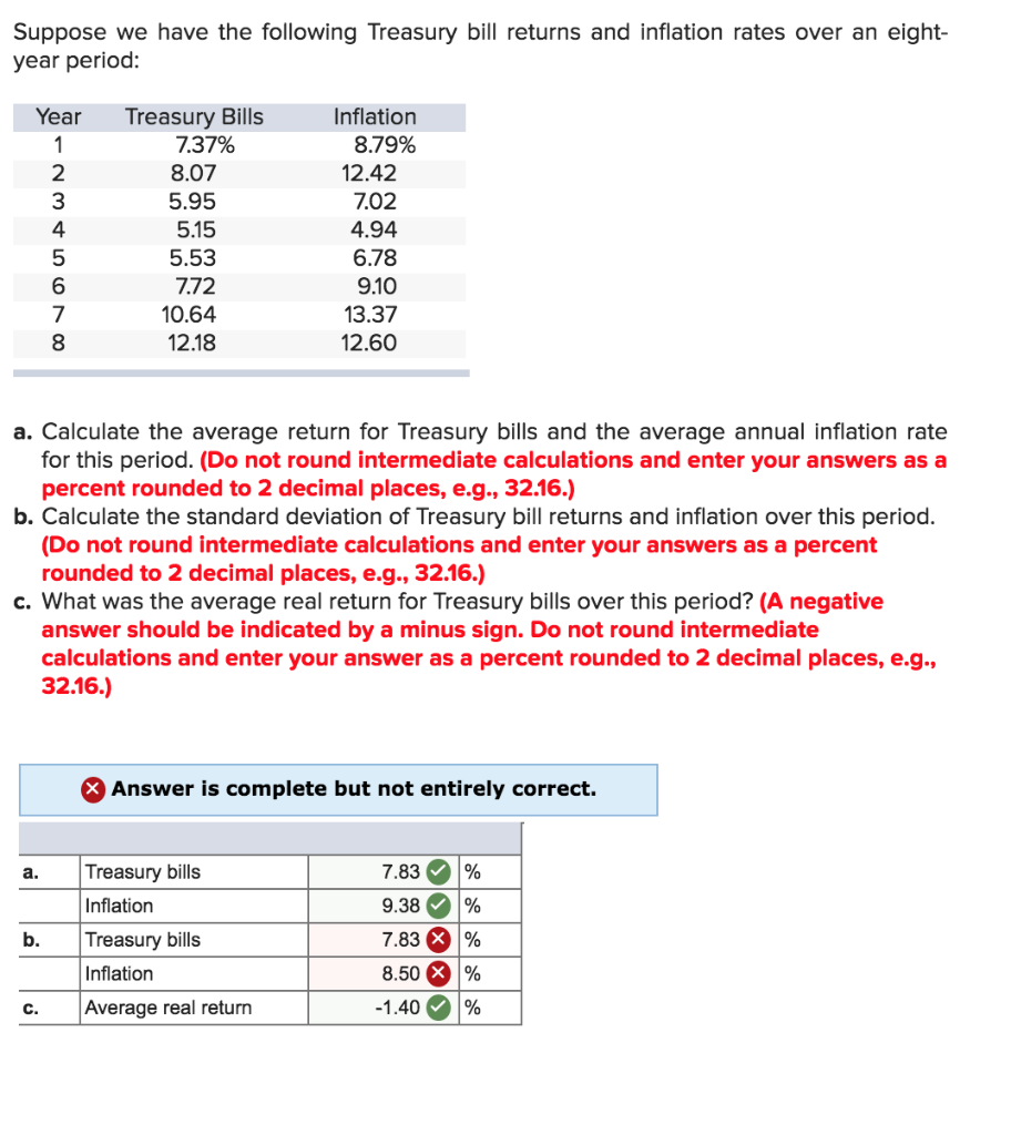 Solved Suppose we have the following Treasury bill returns | Chegg.com