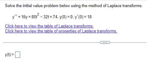Solved Solve the initial value problem below using the | Chegg.com