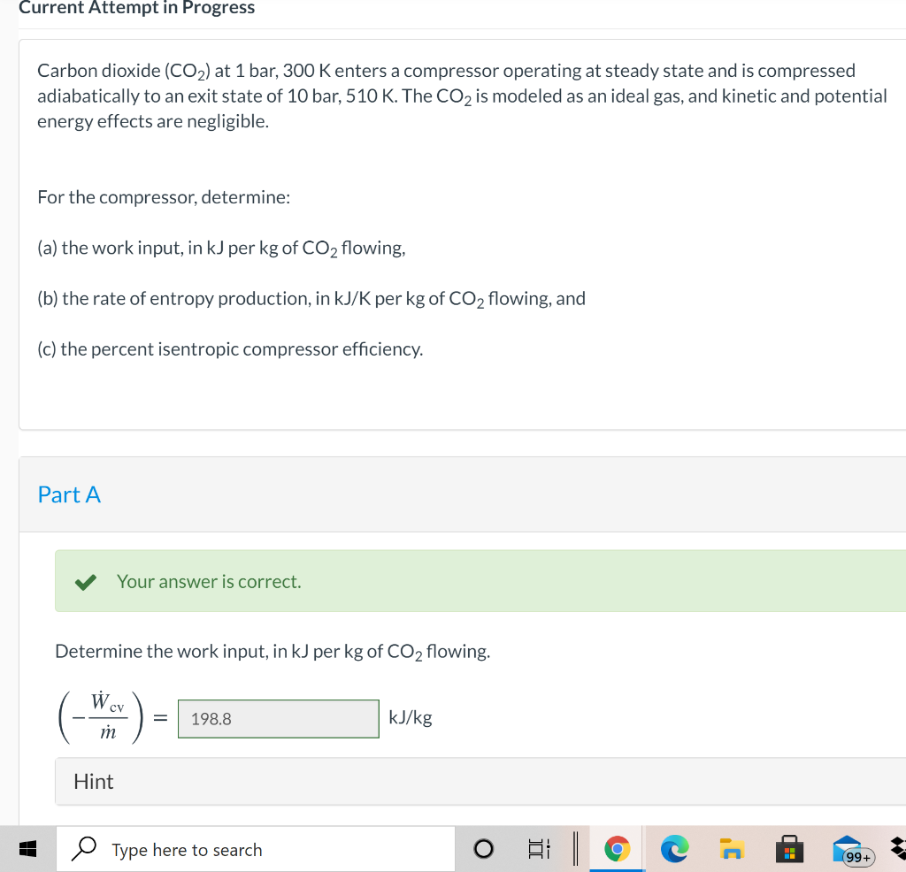 Solved Current Attempt in Progress Carbon dioxide (CO2) at 1 | Chegg.com
