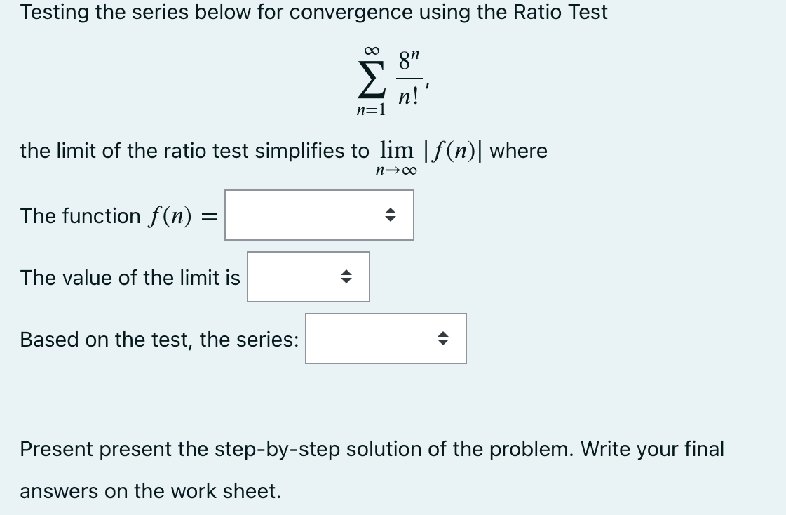 Solved Testing the series below for convergence using the | Chegg.com