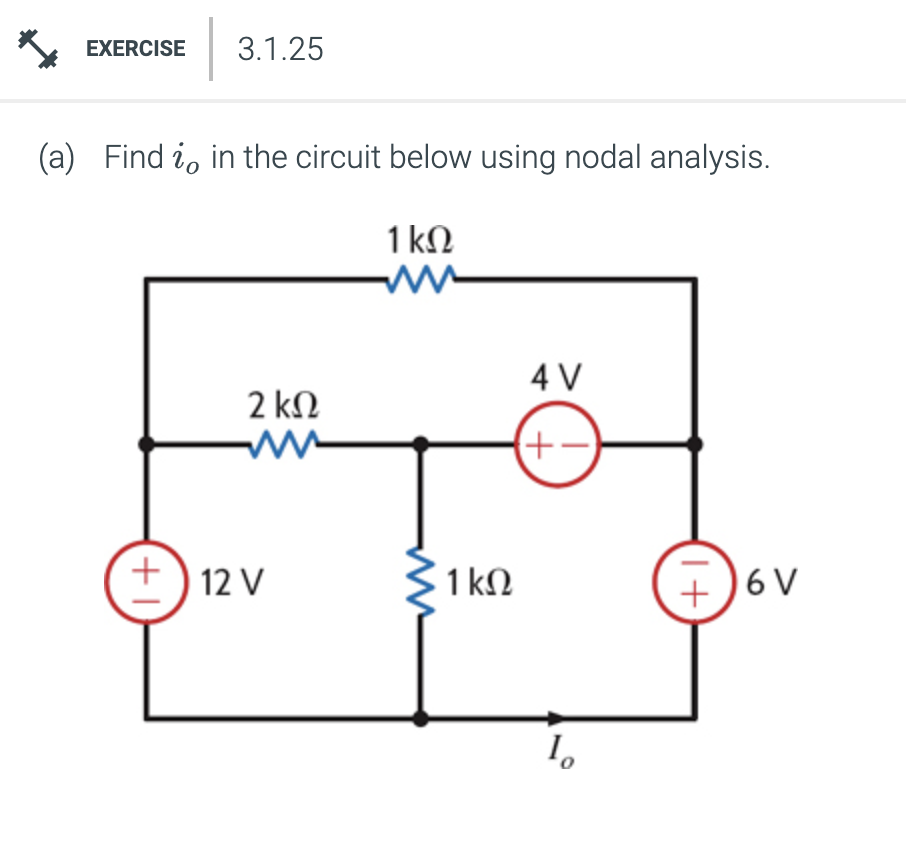 Solved (a) Find io in the circuit below using nodal | Chegg.com
