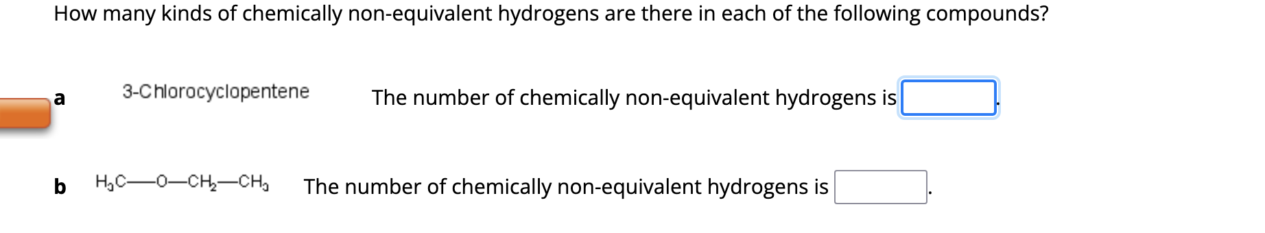 Solved How many kinds of chemically non-equivalent hydrogens | Chegg.com