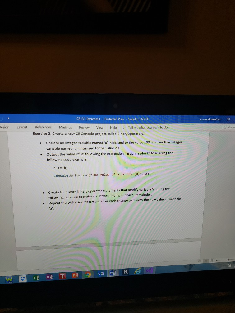 Solved ismael dominique Design Layout CS131_Exercises3 - | Chegg.com