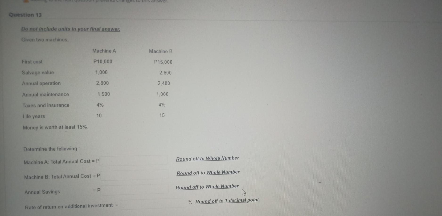 Solved Do not include units in your final answer. Given two | Chegg.com