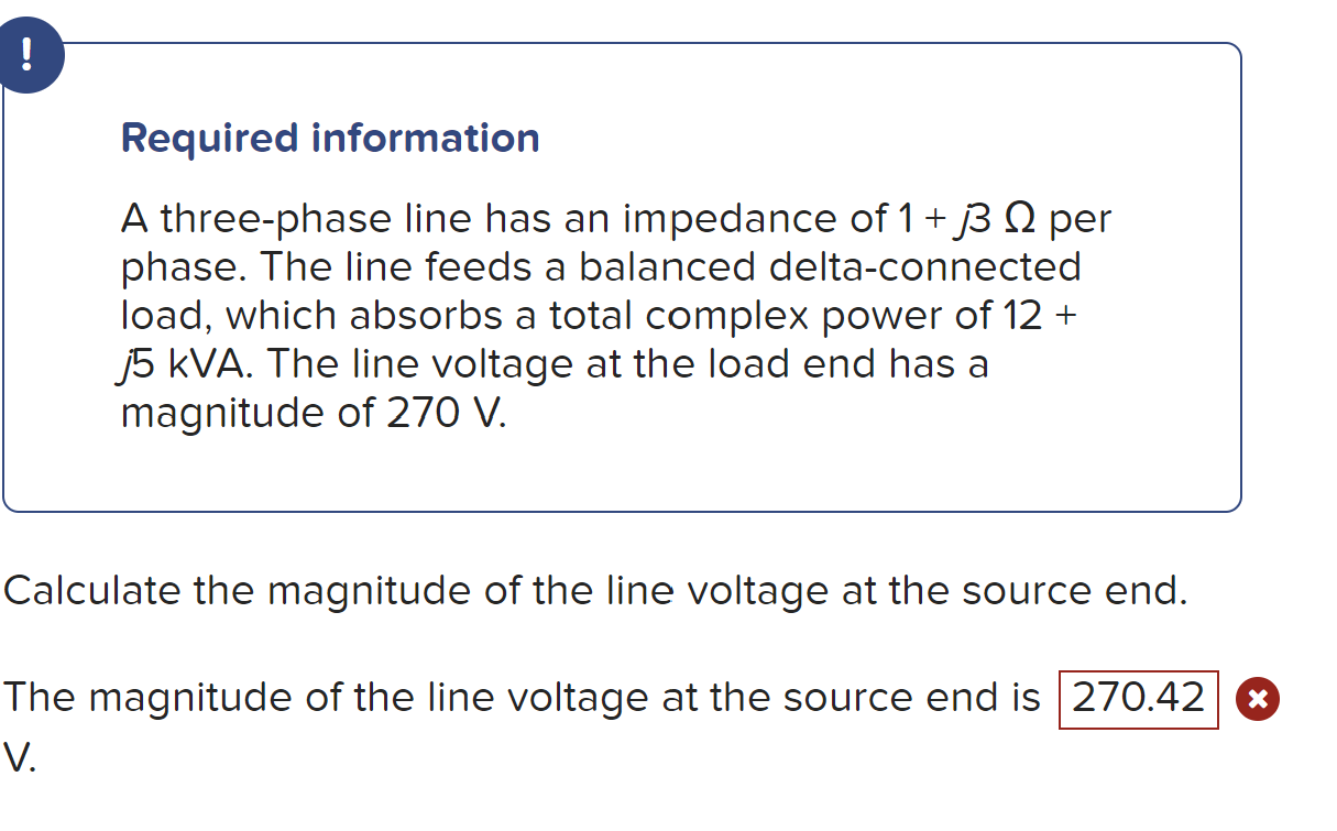 Solved Required information A three-phase line has an | Chegg.com