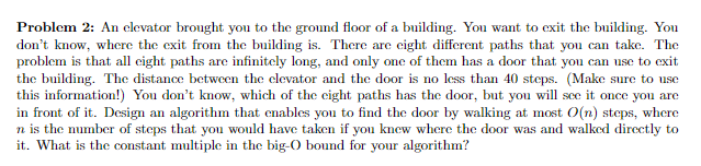 Solved Problem 2: An elevator brought you to the ground | Chegg.com