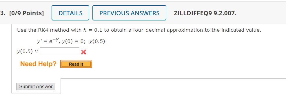 Solved Use The Rk4 method With H01 to Obtain A