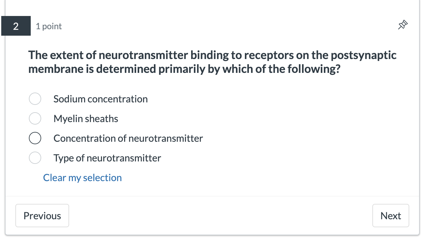 Solved The extent of neurotransmitter binding to receptors | Chegg.com