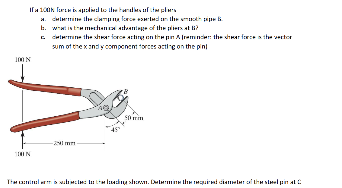 Solved If a 100 ﻿N force is applied to the handles of the | Chegg.com