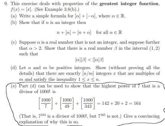 Solved 9. This exercise deals with properties of the | Chegg.com