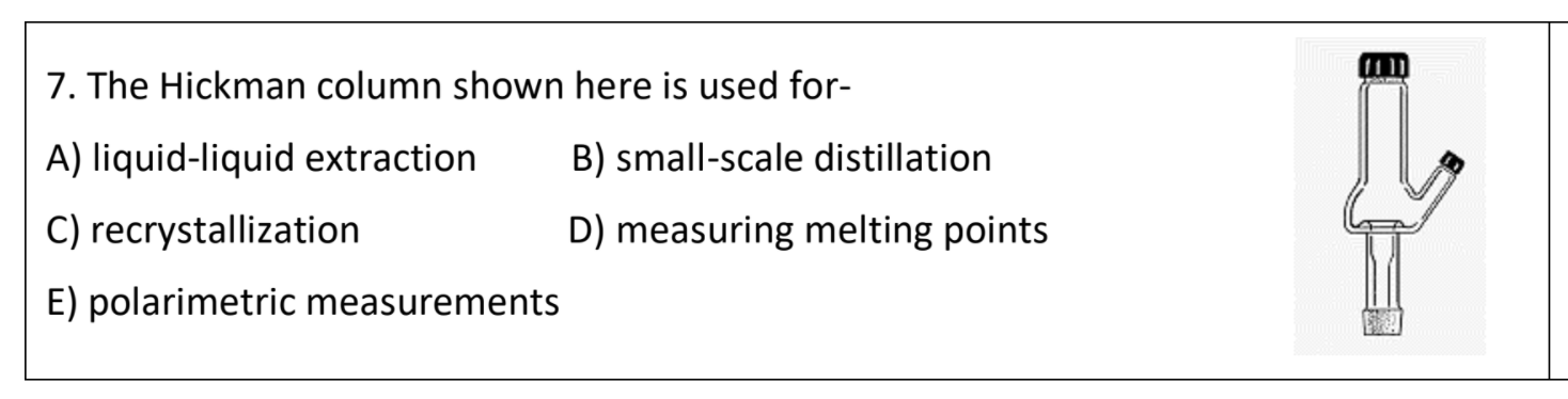 Solved 7. The Hickman column shown here is used for- A) | Chegg.com