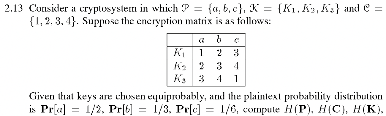 Solved = с 2.13 Consider a cryptosystem in which P = | Chegg.com