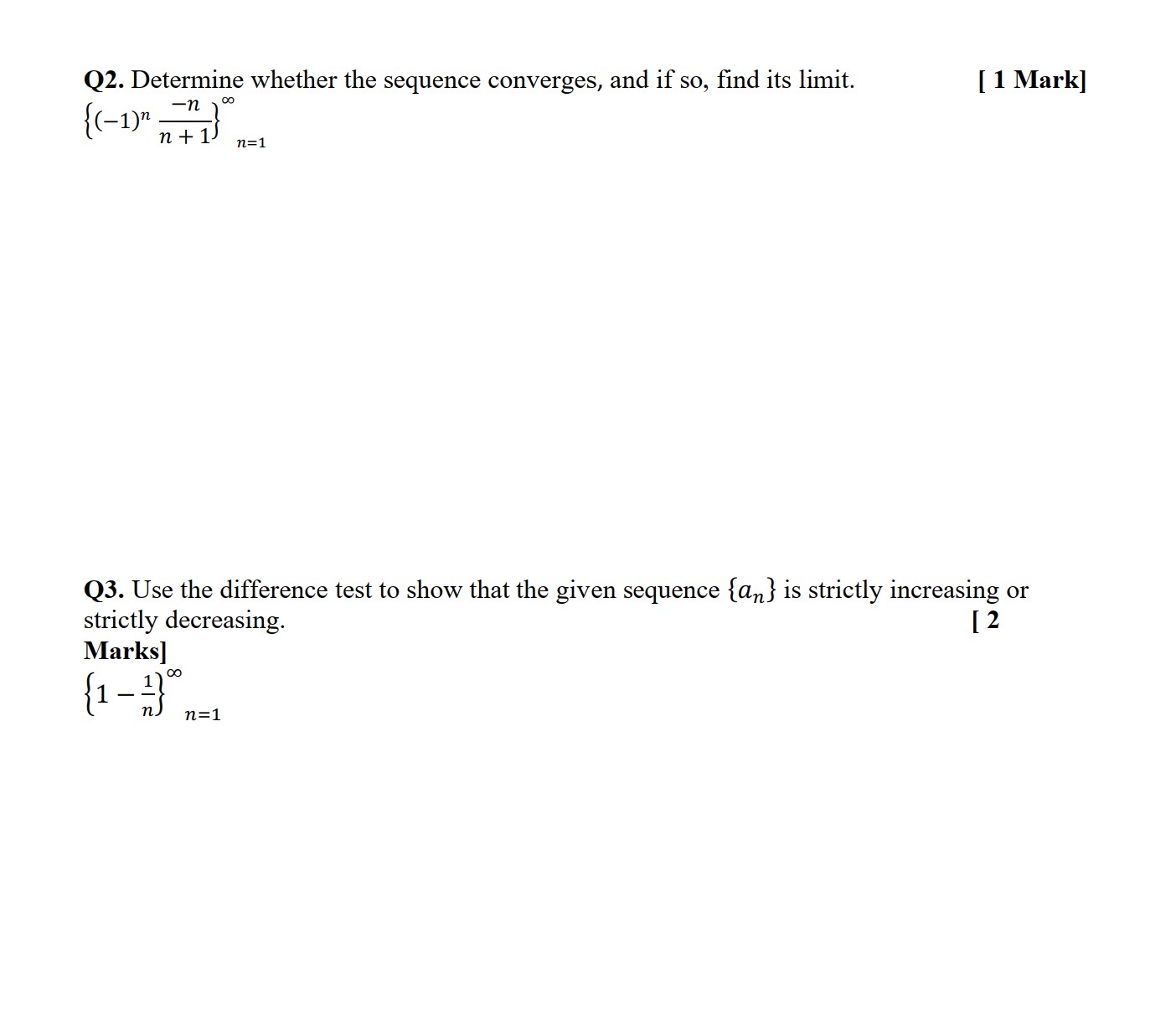 Solved Q2. Determine whether the sequence converges, and if | Chegg.com