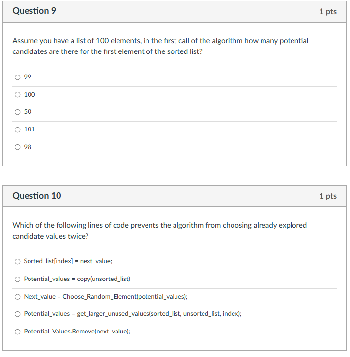 Solved Assume you have a list of 100 elements, in the first | Chegg.com