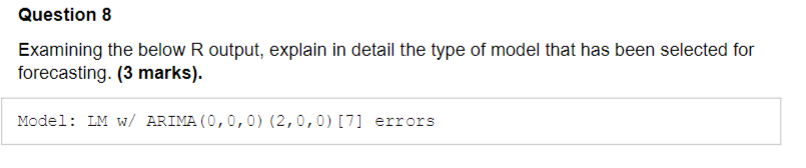 Solved Examining the below R output, explain in detail the | Chegg.com