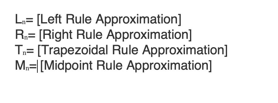 L= [Left Rule Approximation] Rn=[Right Rule | Chegg.com