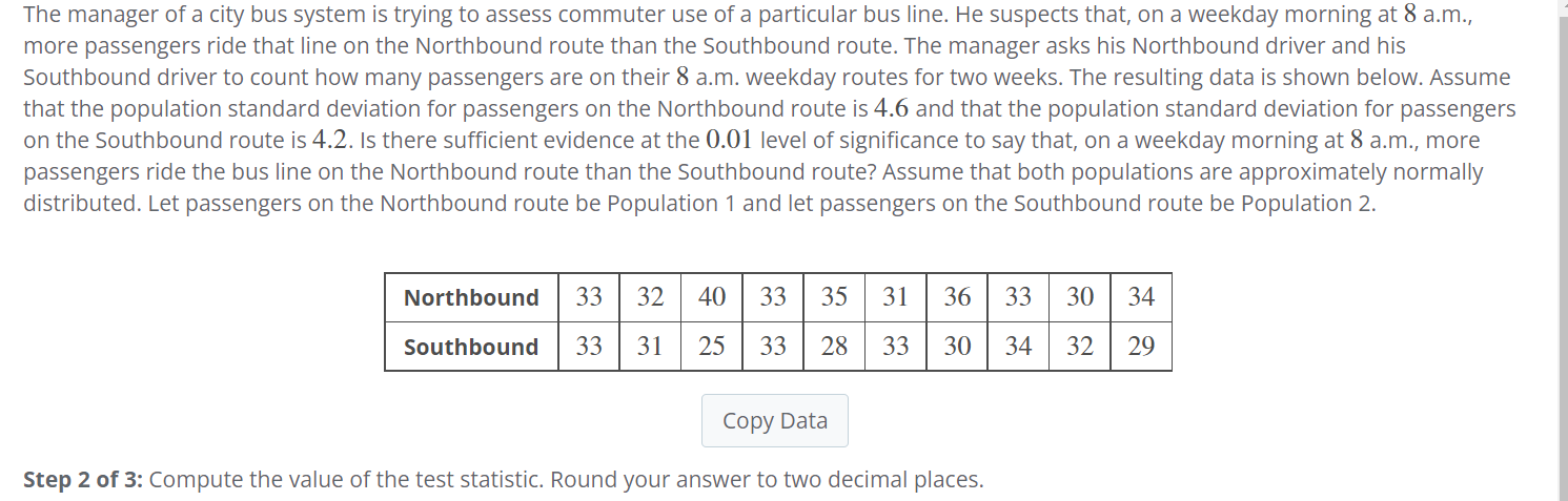 Solved The manager of a city bus system is trying to assess | Chegg.com