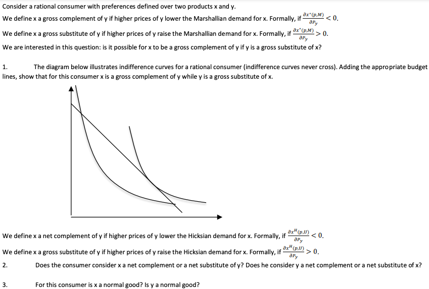 Solved Consider a rational consumer with preferences defined | Chegg.com