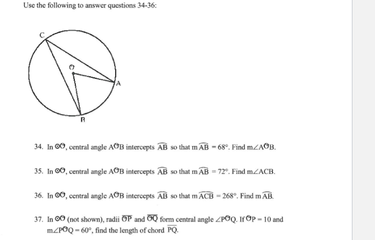 Use the following to answer questions 34−36 : 35. In | Chegg.com