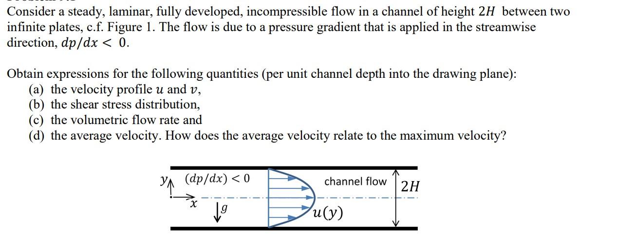 Solved Consider a steady, laminar, fully developed, | Chegg.com