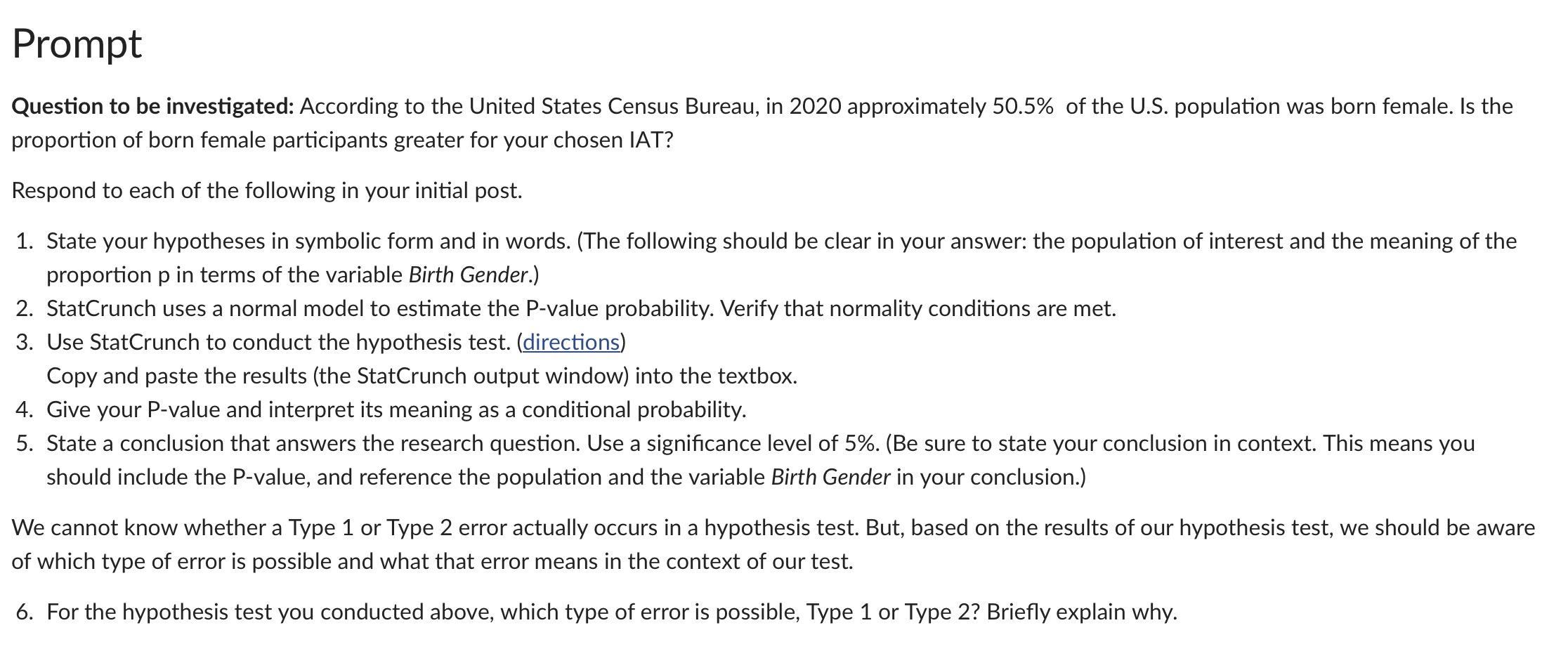 Solved One Sample Proportion Hypothesis Test Outcomes In 3175