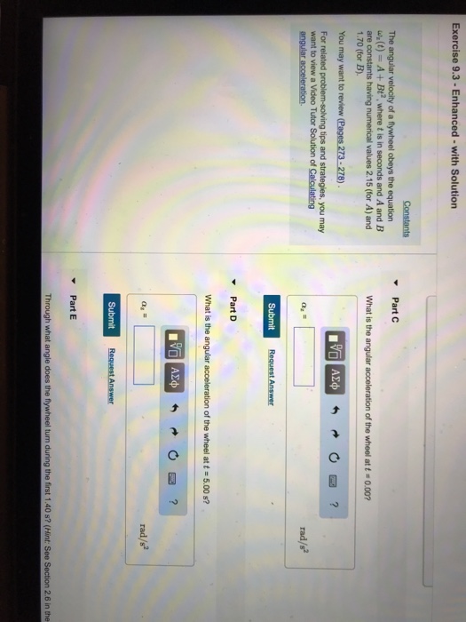 Solved Exercise 9.3-Enhanced-with Solution Constants ? Part | Chegg.com