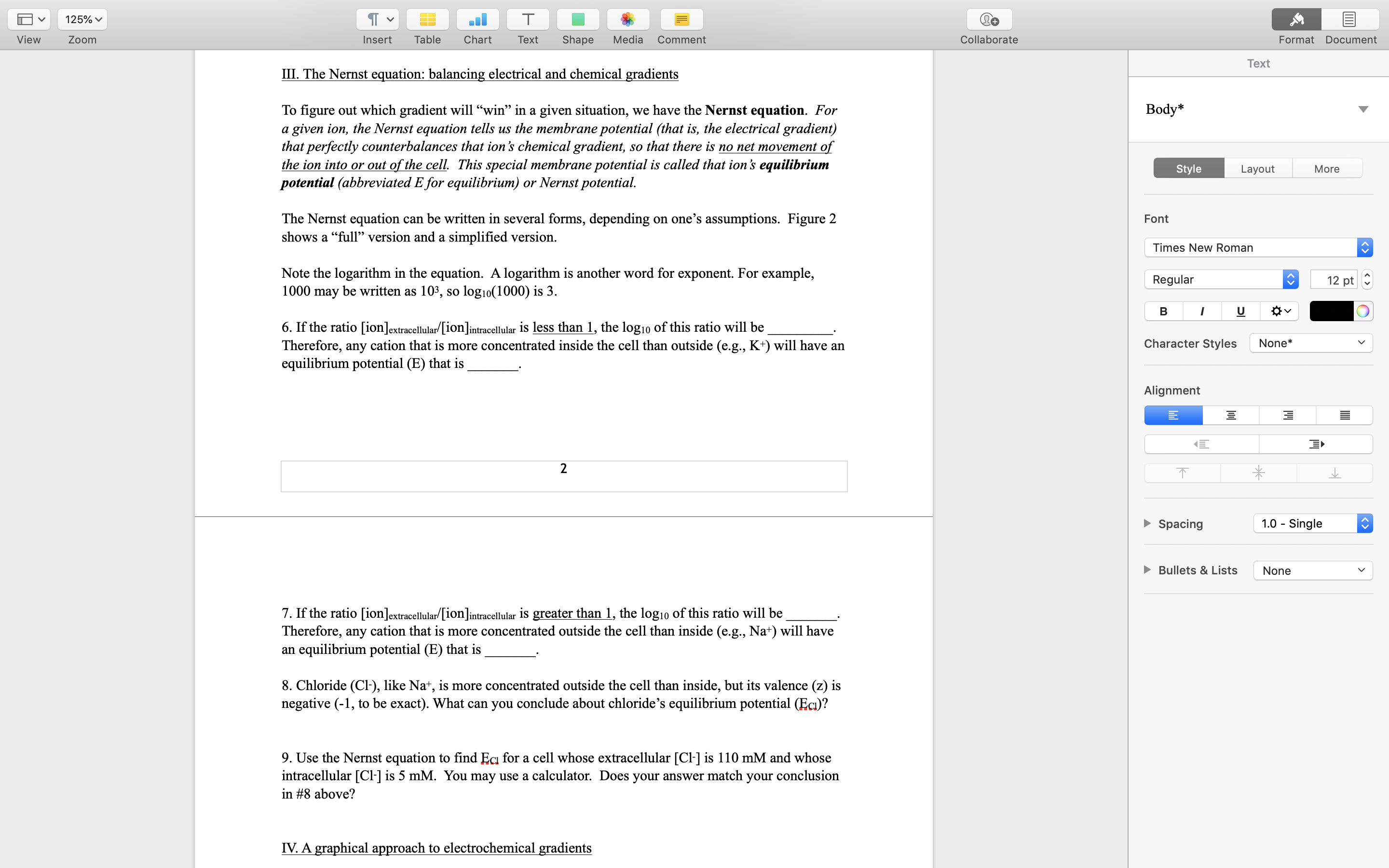 125% v T T View Zoom Insert Table Chart Text Shape | Chegg.com