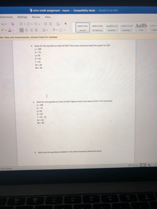 Solved extra credit assignment- macro - Compatibility | Chegg.com