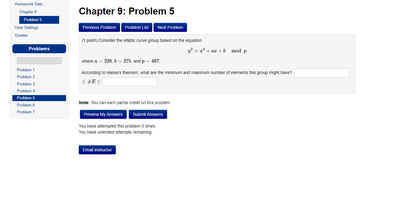 Solved Homework Sets Chapter 9 Problem 5 Chapter 9: Problem | Chegg.com
