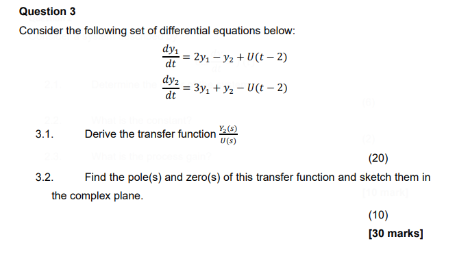Solved Consider the following set of differential equations | Chegg.com