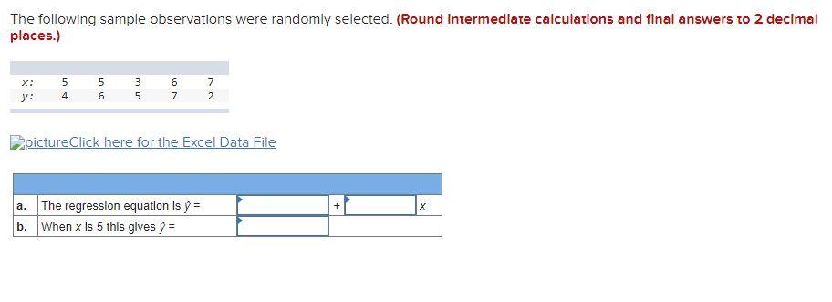 Solved The following sample observations were randomly | Chegg.com
