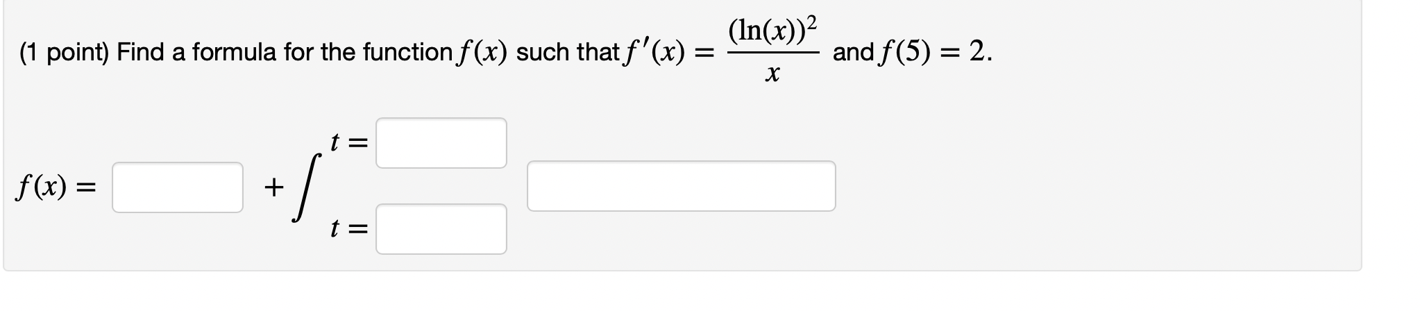 Solved (1 point) Find a formula for the function f(x) such | Chegg.com